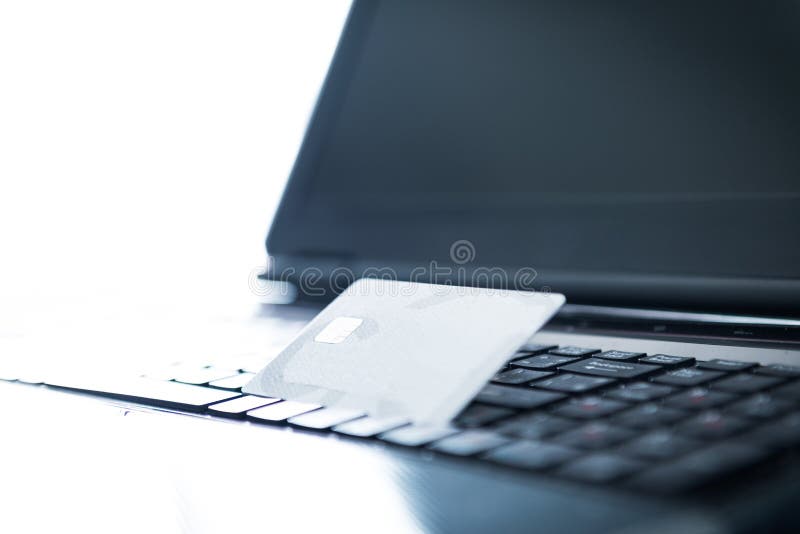 Padlock and Credit Cards on Top of Laptop Stock Photo - Image of ...