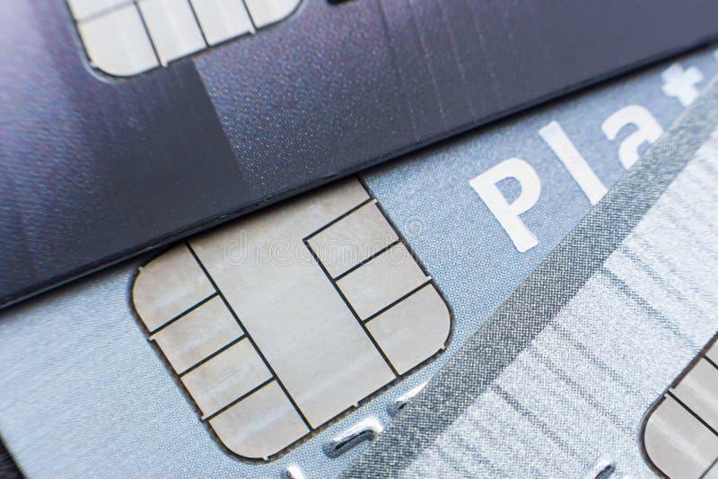 Credit Cards with Microchip, Close Up Stock Image - Image of identity ...