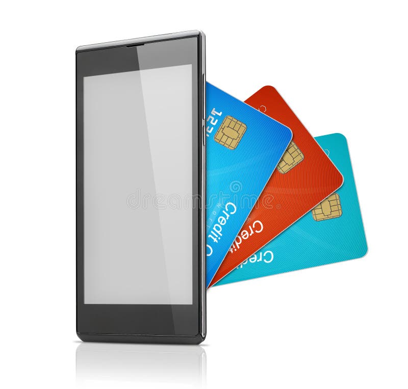 Credit Cards and Mobile Phone Stock Image - Image of paying, interface ...