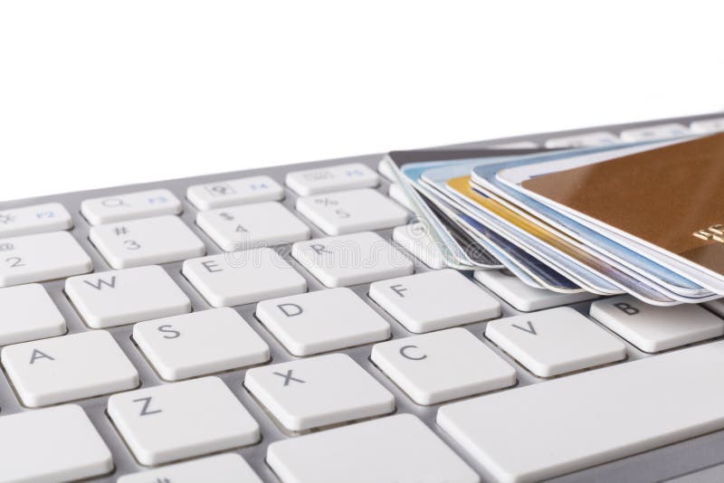 Keyboard and Credit Card Online Shopping Stock Photo - Image of budget ...