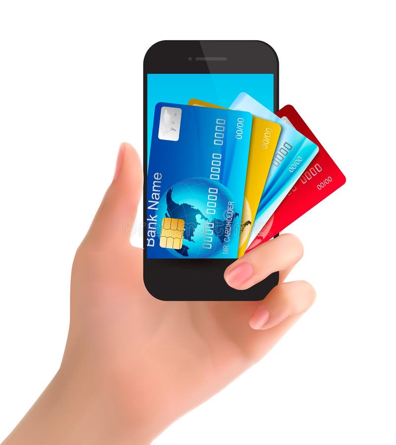 Mobile Banking and Finance Concept Stock Illustration - Illustration of ...