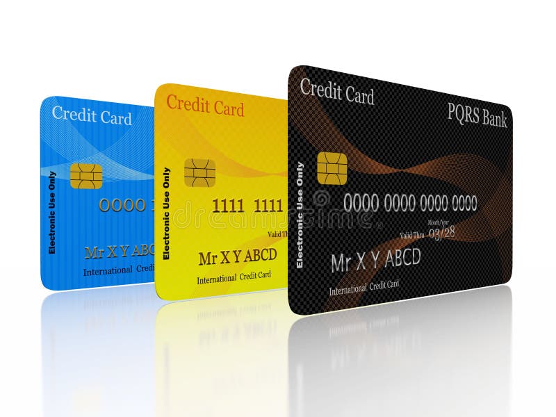 Credit Cards in a Row stock illustration. Illustration of online - 60784141