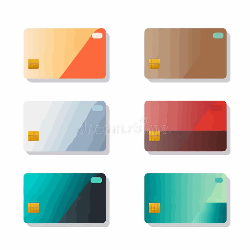 Credit Cards Set Vector Flat Minimalistic Isolated Illustration Stock ...