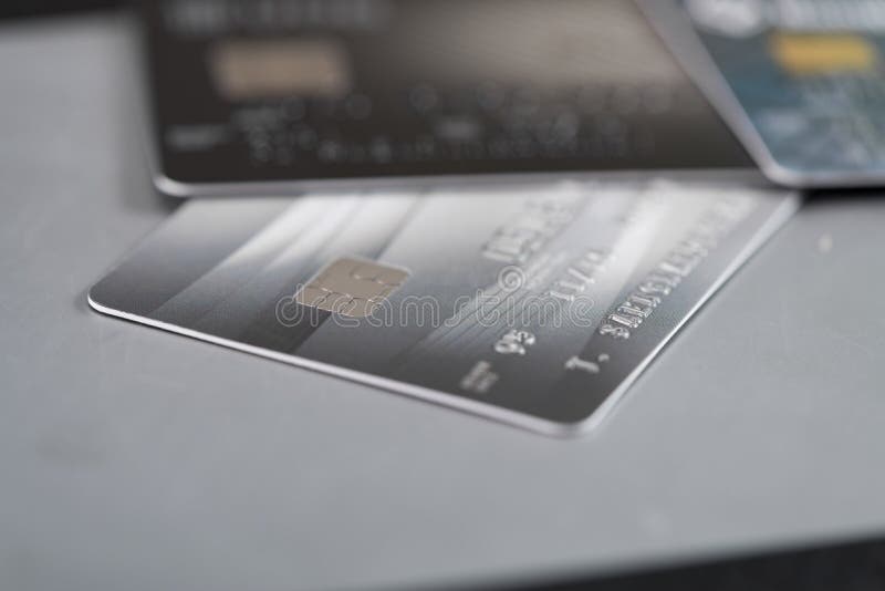 Credit Cards on the Table. Shallow Focus and Soft Tone. Stock Image ...