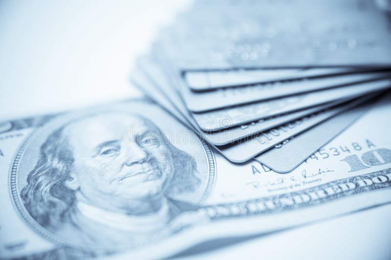 Credit Cards with US Dollar Stock Photo - Image of golden, payment ...
