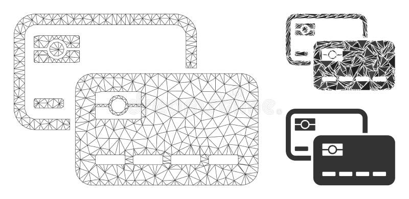 Credit Cards Vector Mesh Carcass Model and Triangle Mosaic Icon Stock ...