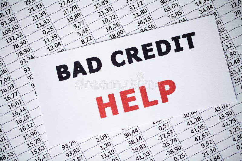 Credit Concept. Bad Credit Written on White Card. Stock Photo - Image ...
