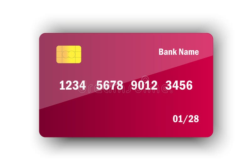 Credit Debit Card Mockup. Red Credit Card. Vector Illustration. Eps 10 ...