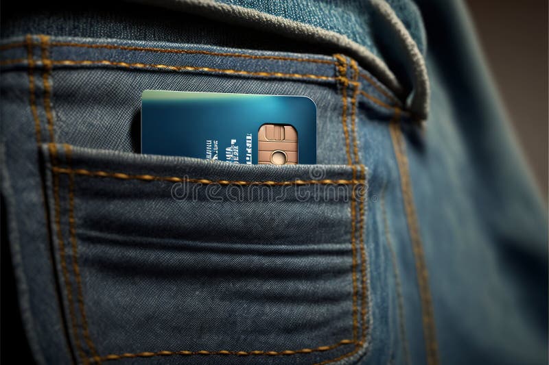 Credit and Debit Cards in the Pocket of Jeans, Generative AI Stock ...
