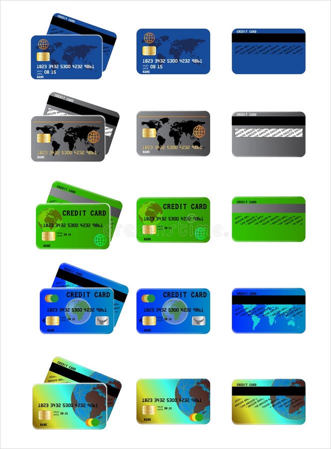Credit and debit cards stock illustration. Illustration of abstract ...