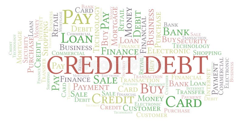 Credit Debt word cloud. stock illustration. Illustration of text ...