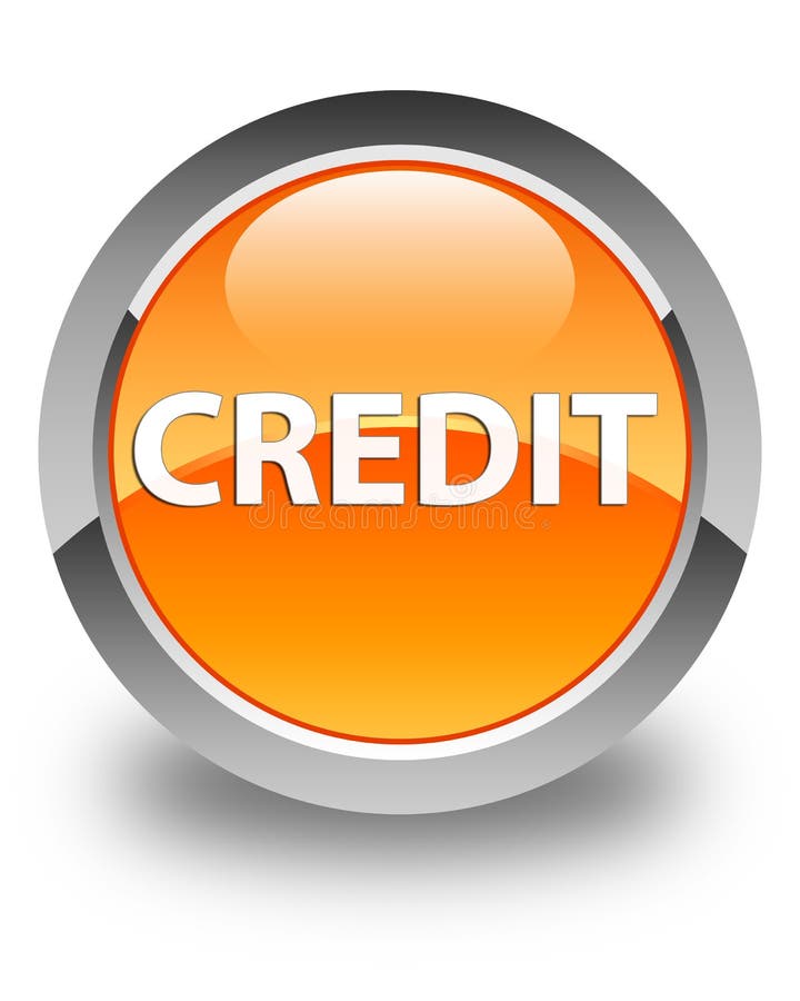 Credit Glossy Orange Round Button Stock Illustration - Illustration of ...