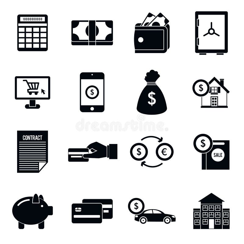 Credit Icons Set, Simple Style Stock Vector - Illustration of bank ...