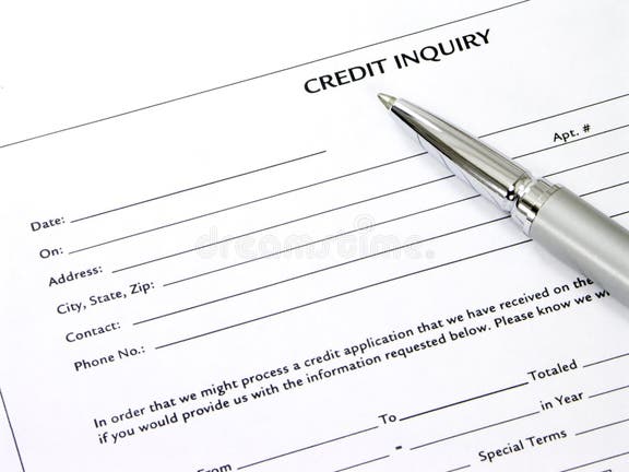 Credit Inquiry Form stock image. Image of investment, paperwork - 1212061