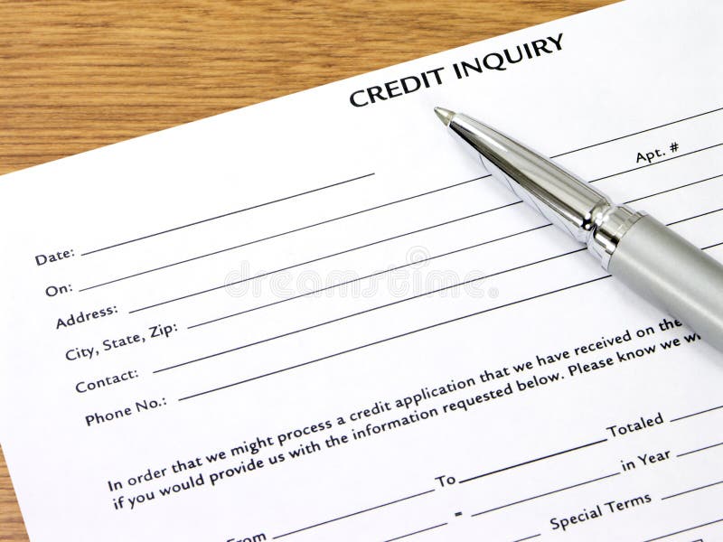 Credit Inquiry Form on Desk Stock Image - Image of accountant, finance ...