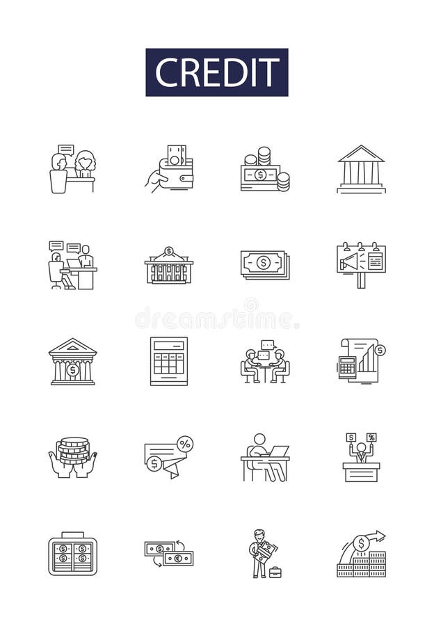 Credit Line Vector Icons and Signs. Loan, Card, Bank, Line, Score ... Credit Line Vector Icons and Signs. Loan, Card, Bank, Line, Score ...
