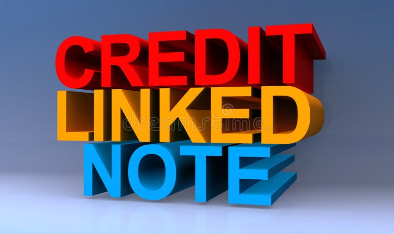 Credit linked note on blue stock illustration. Illustration of deal ...