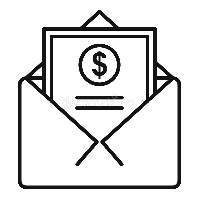 Credit Money Mail Icon, Outline Style Stock Vector - Illustration of ...
