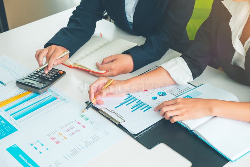 Credit Officer Team Working and Analysis Loan Data Chart in Office ...