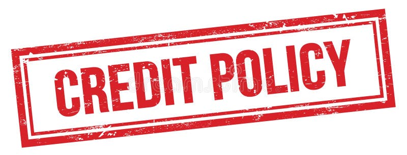 CREDIT POLICY Text on Red Grungy Round Rubber Stamp Stock Illustration ...