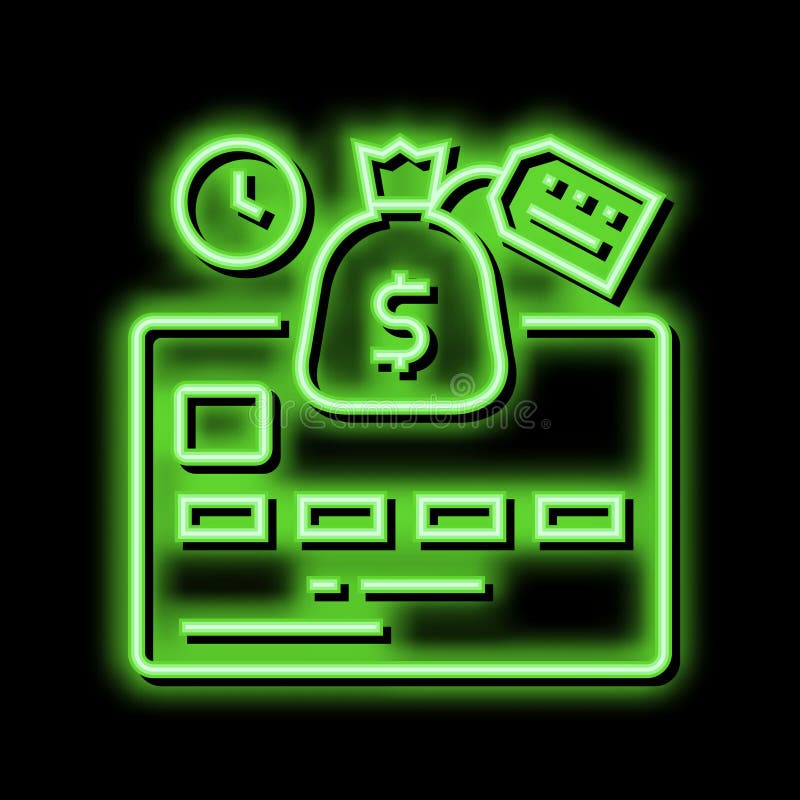 Credit Purchase Card Neon Glow Icon Illustration Stock Vector ...