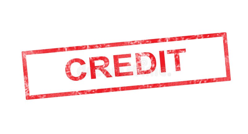 Credit in Red Rectangular Stamp Stock Illustration - Illustration of ...