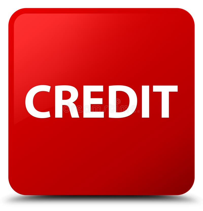 Credit red square button stock illustration. Illustration of credit ...