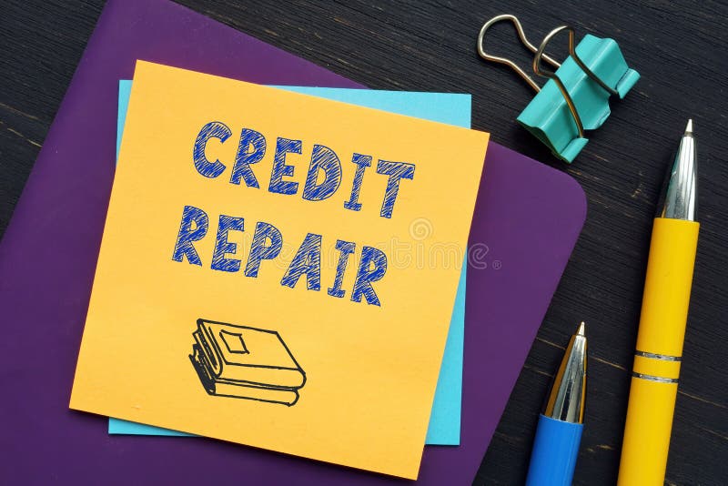 CREDIT REPAIR Sign on the Page Stock Photo - Image of worthy, paper ...