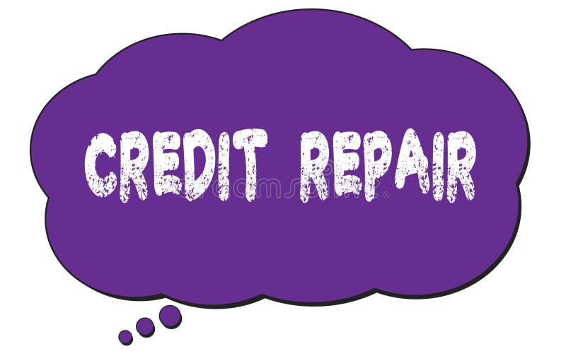 CREDIT REPAIR Text Written on a Violet Cloud Bubble Stock Illustration ...