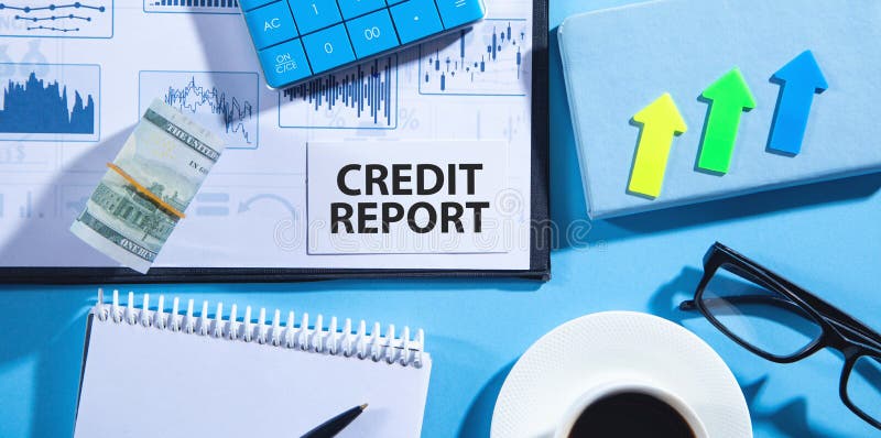 Credit Report with a Business Objects Stock Image - Image of mortgage ...