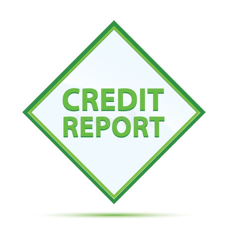 Credit Report Modern Abstract Green Diamond Button Stock Illustration ...