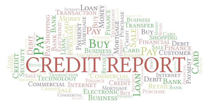 Credit Report word cloud. stock illustration. Illustration of report ...