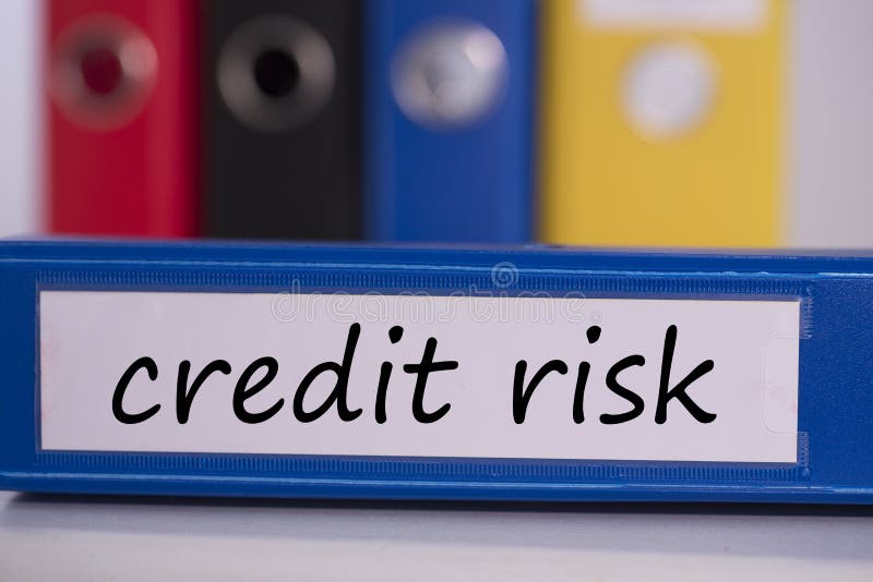 Credit Risk on Blue Business Binder Stock Image - Image of binder ...