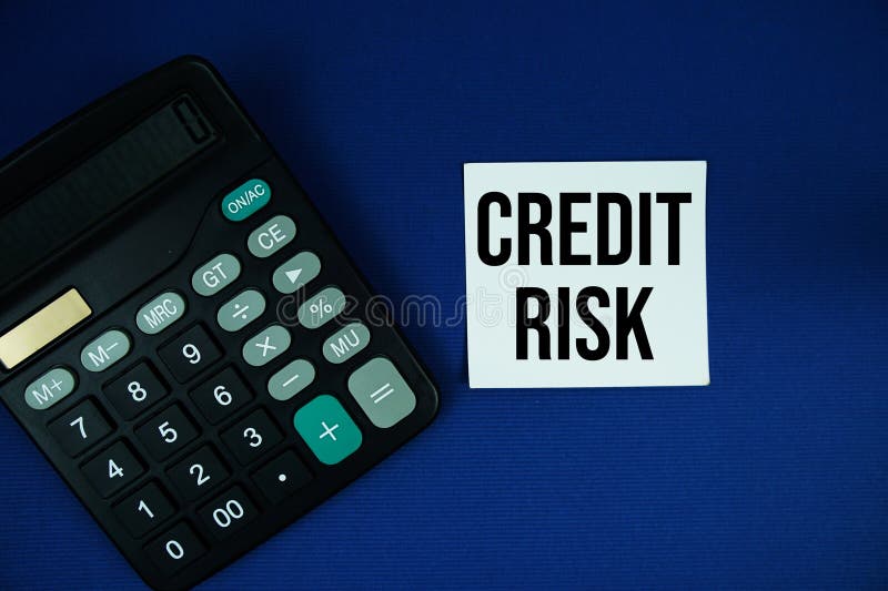 Credit Risk Text on Speech Bubble with Alarm Clock Top View on Blue ...