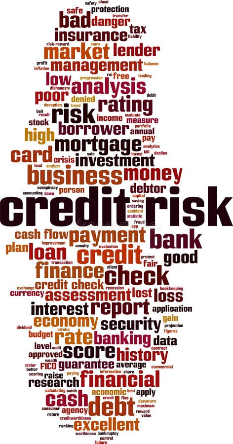Credit risk word cloud stock vector. Illustration of dishonesty - 255709673