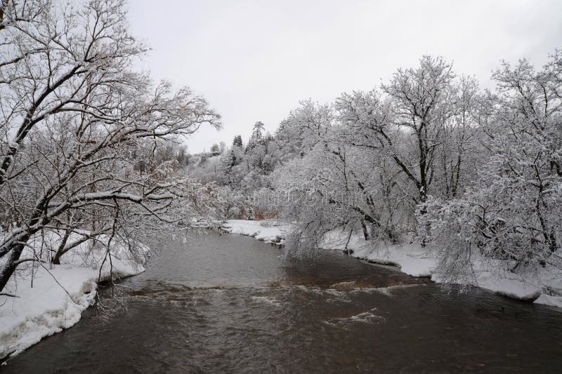 Credit River in the Cold Winter Morning Stock Photo - Image of frost ...