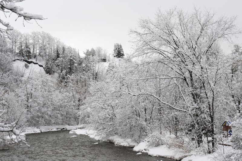 Credit River in the Cold Winter Morning Stock Image - Image of credit ...