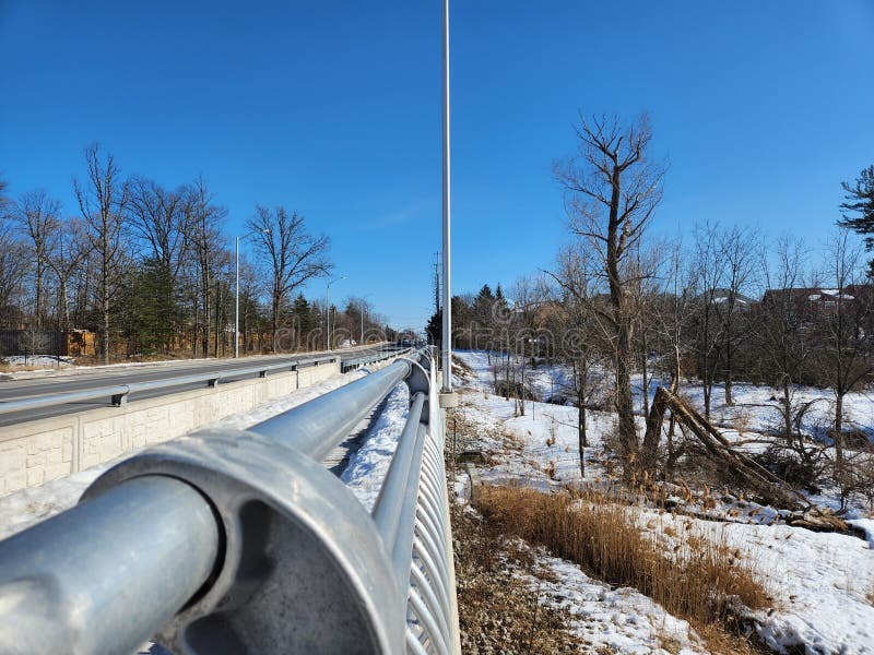 The Credit River Bridge stock photo. Image of snow, lane - 271561768
