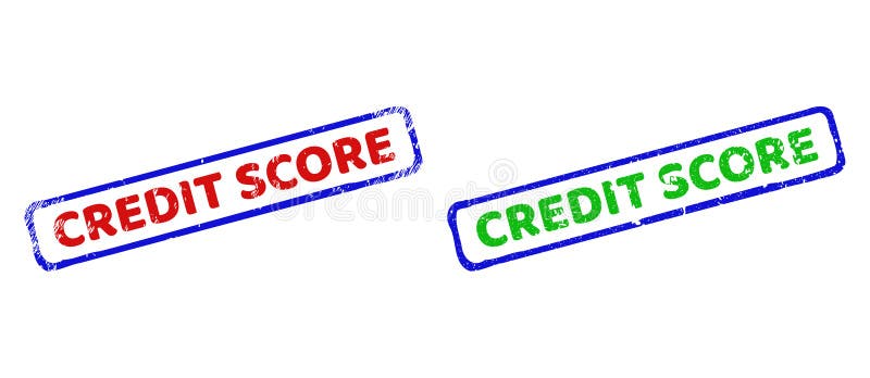 CREDIT SCORE Bicolor Rough Rectangular Stamp Seals with Unclean ...