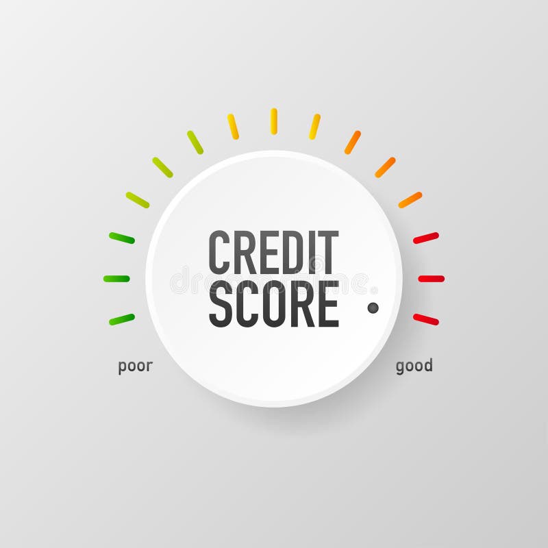 Credit Score Button Pointing Low and High. Vector Illustration. Stock ...