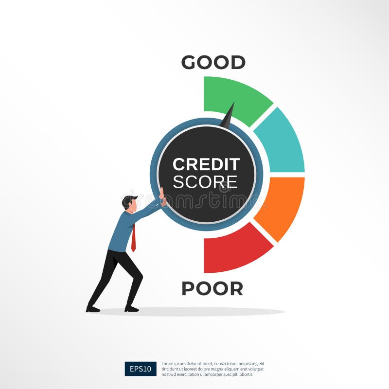 Credit Score Gauge Concept. Vector Illustration Stock Vector ...
