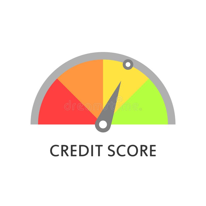 Credit Score Gauge. Rating. Credit Score Meter. Vector Icon in Flat ...