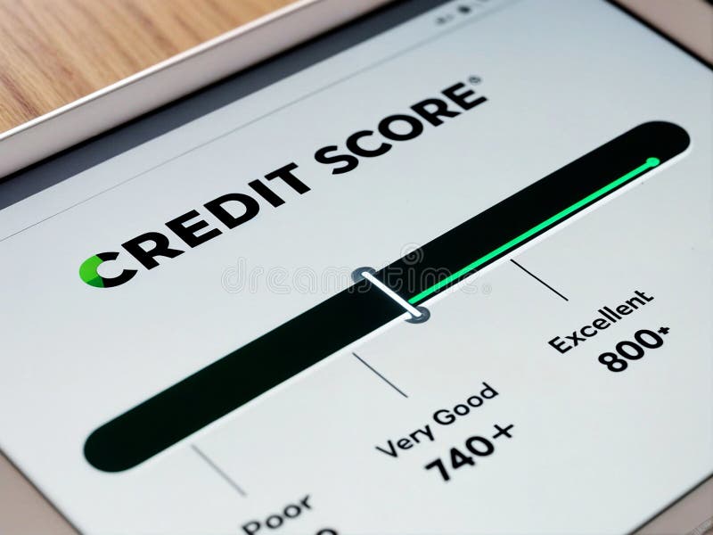 A Credit Score Indicator on a Tablet Screen of a Credit Score Stock ...