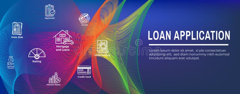 Credit Score for Loan Refinance or Application Icon Set and Web Banner ...