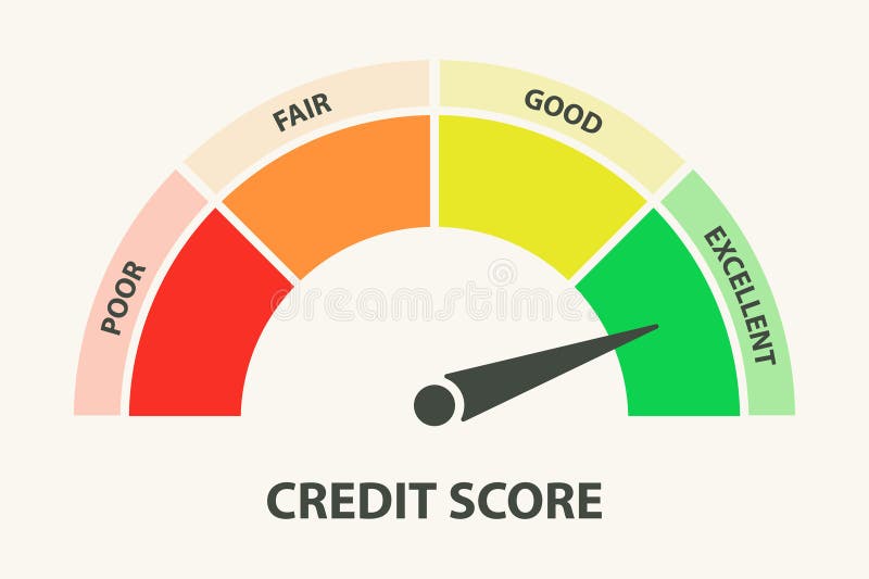 Credit Score Ranges Icon. Arrow Pointing at Excellent Stock Vector ... Credit Score Ranges Icon. Arrow Pointing at Excellent Stock Vector ...