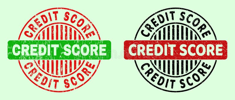 CREDIT SCORE Rounded Bicolor Stamp Seals - Unclean Style Stock Vector ...