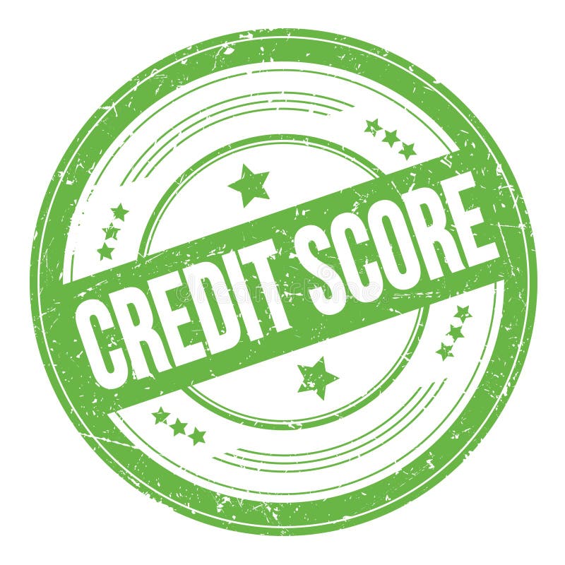 CREDIT SCORE Text on Green Round Grungy Stamp Stock Illustration ...
