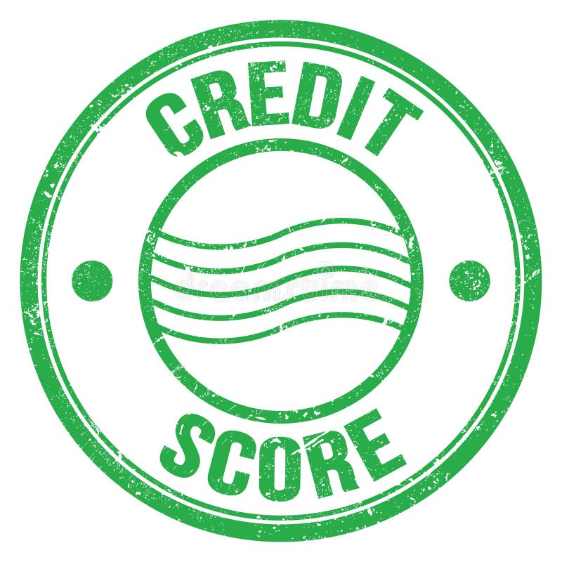 CREDIT SCORE Text on Green Round Postal Stamp Sign Stock Illustration ...