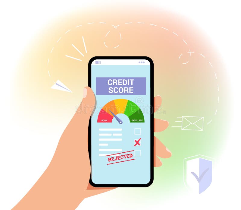 Credit Score Vector Illustration Wealth Evaluation Payment History Data ...