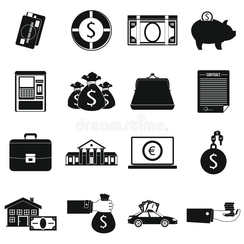 Credit set icons stock vector. Illustration of concept - 69882792